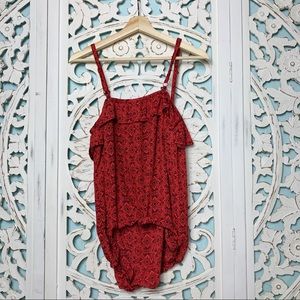 torrid | Tops | Torrid Red Tile Georgette Ruffle Cami Top | Poshmark